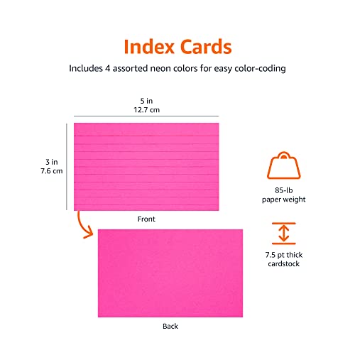 Amazon Basics Ruled Index Flash Cards